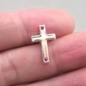 Cross Charm Connectors, Small Sideways Cross Link Pendant Beads, up to ...