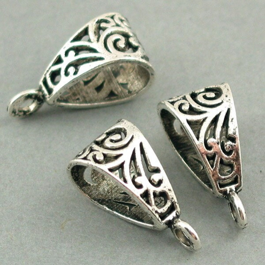 Flower Bails, up to 20 Pcs, Antique Silver 10x20mm BS01020SB - Etsy