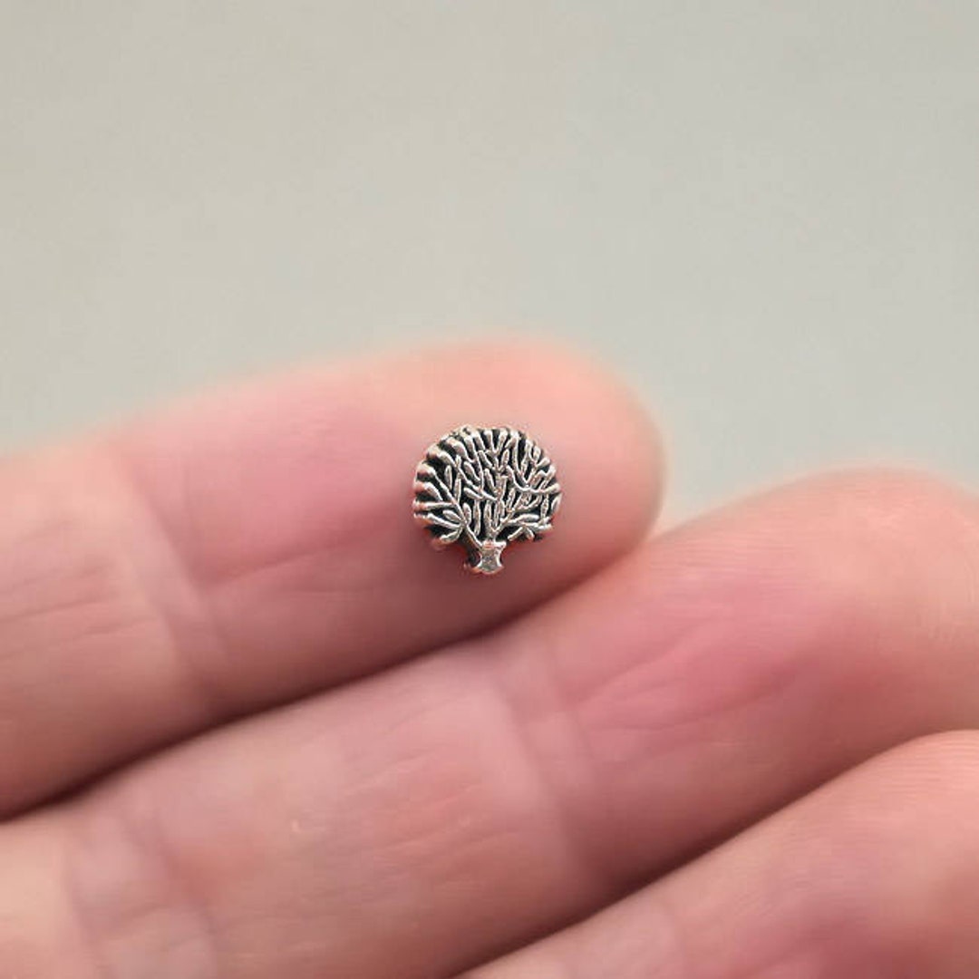 Tree Beads, Small Tree Beads, up to 50 Pcs, Antique Silver 7x7mm ...