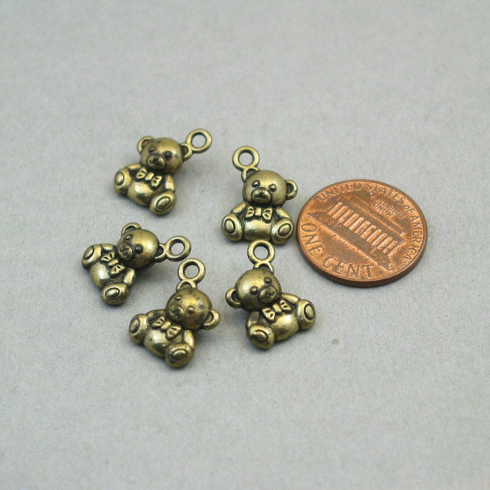 Teddy Bear Charms, Bear Toy Pendant Beads, up to 12 Pcs, Antique Bronze ...