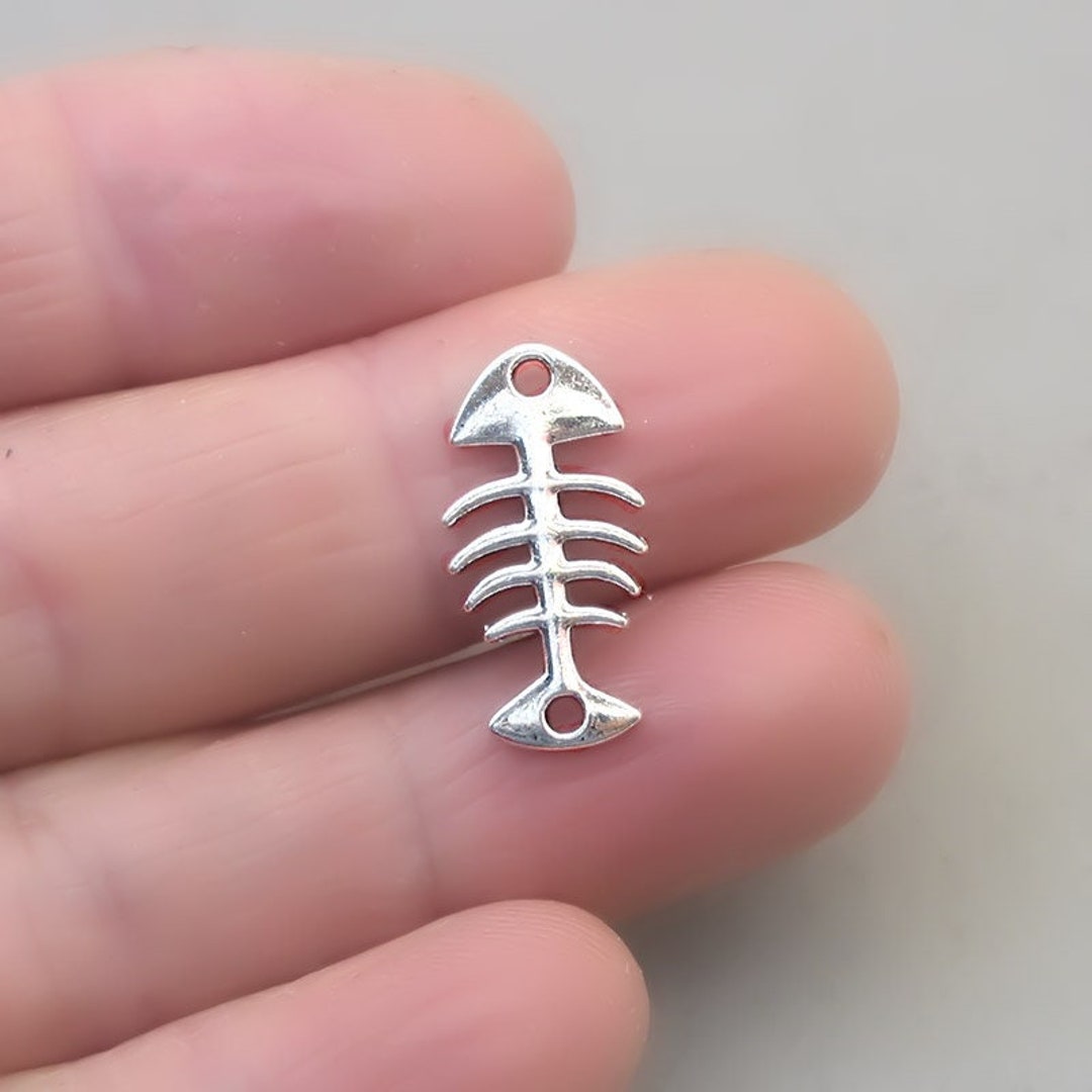Fish Bone Charm Connectors, Fish Skeleton Link Pendant Beads, up to 40 ...