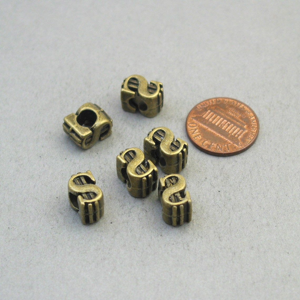 Dollar Sign Large Hole Beads, Money Large Hole Pendant Beads, up to 20 ...