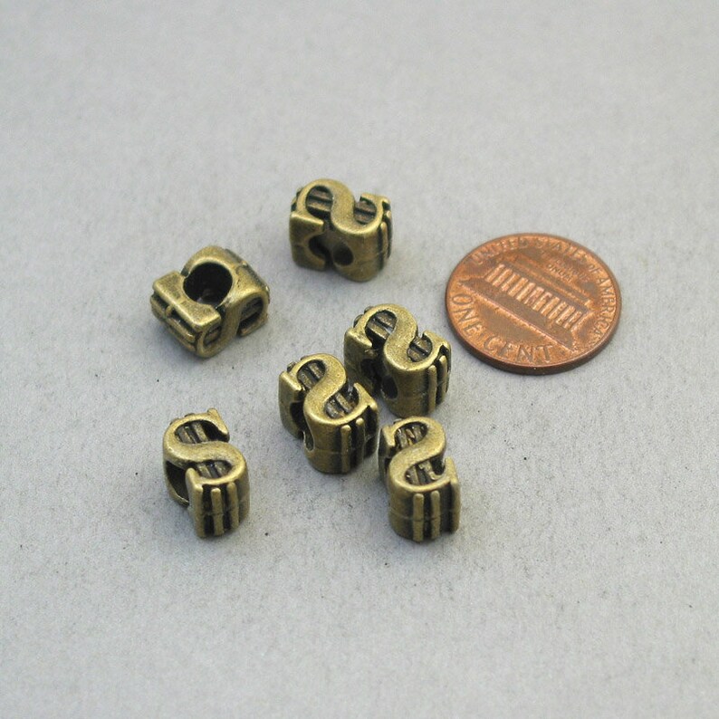 Dollar Sign Large Hole Beads Money Large Hole Pendant Beads - Etsy