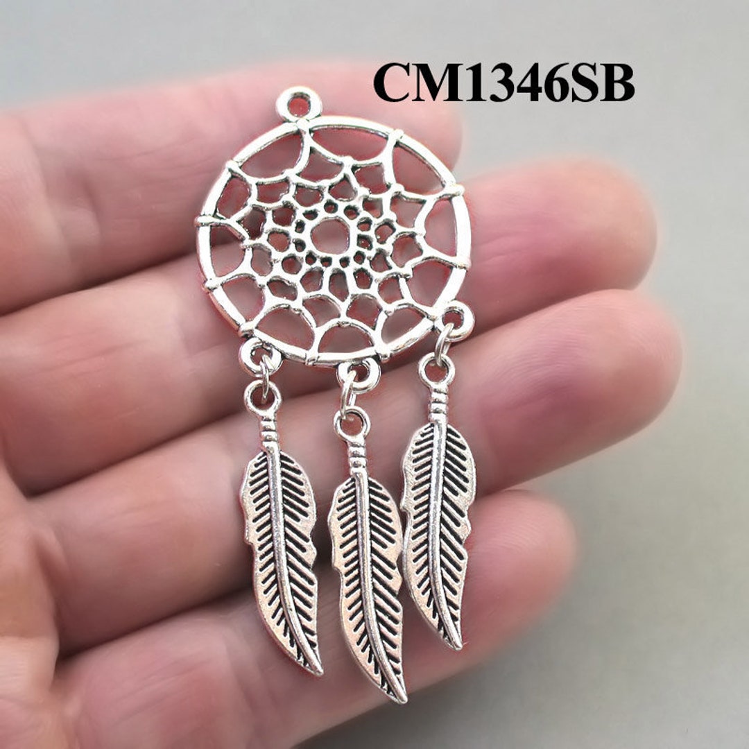 Dream Catcher Charms, Large Dream Catcher With Feather Pendant Beads ...