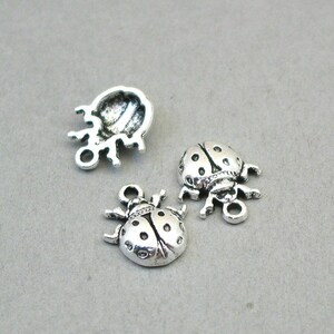 Ladybug Charms, Bug Pendant Beads, up to 12 Pcs, Antique Silver 14x16mm ...