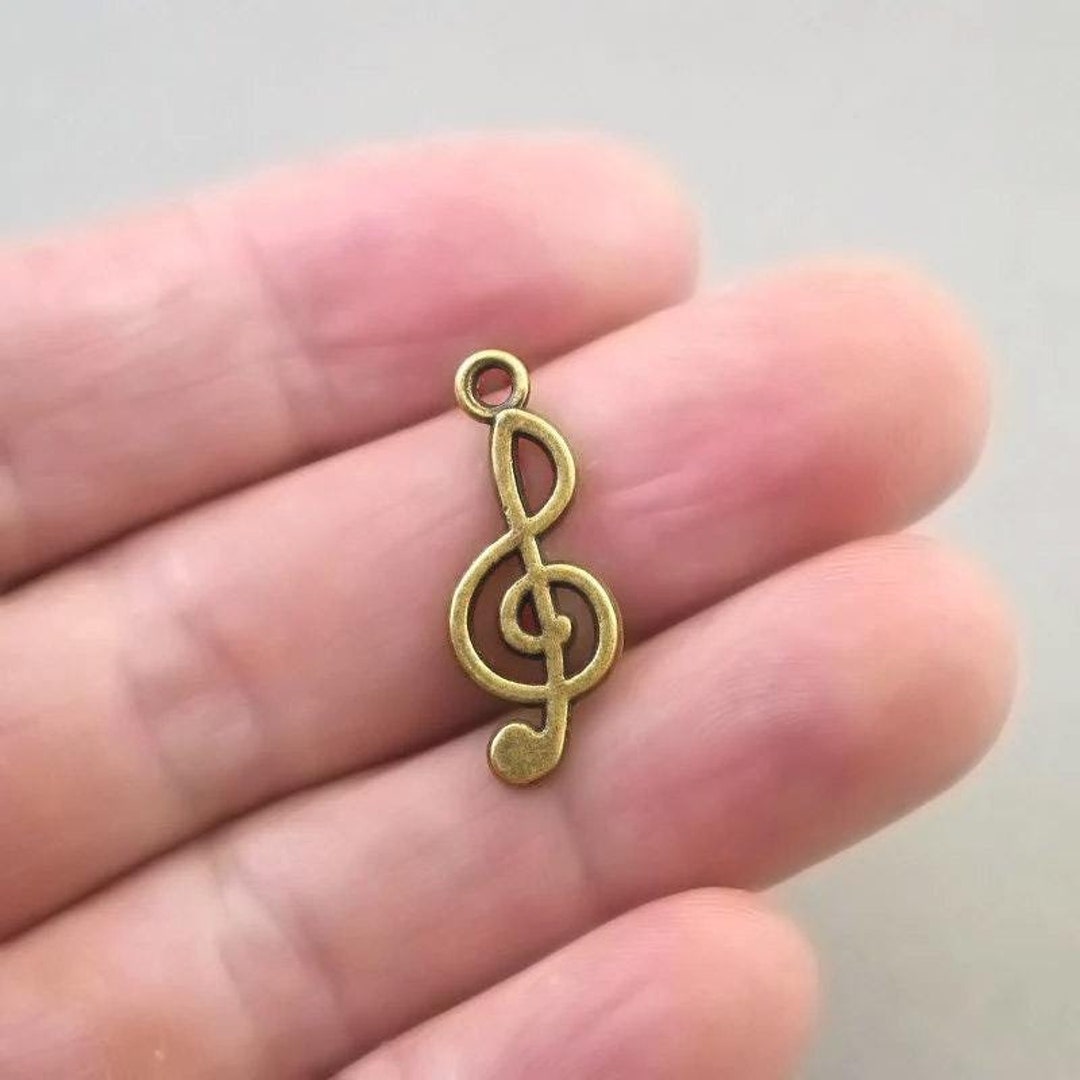 Treble Clef Charms, Music Note Pendant Beads, up to 40 Pcs, Antique ...