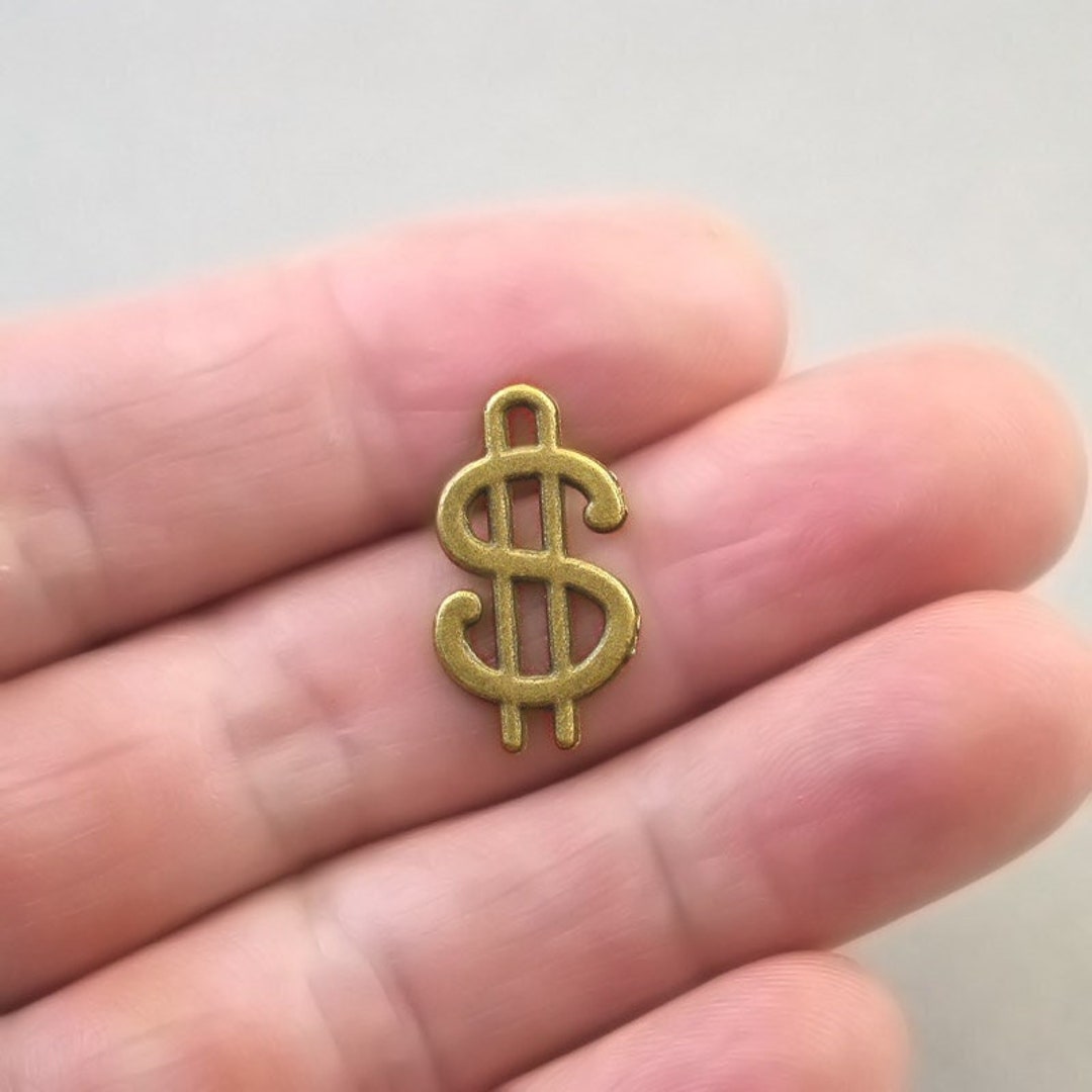 Dollar Sign Charms, Money Pendant Beads, up to 16 Pcs, Antique Bronze ...
