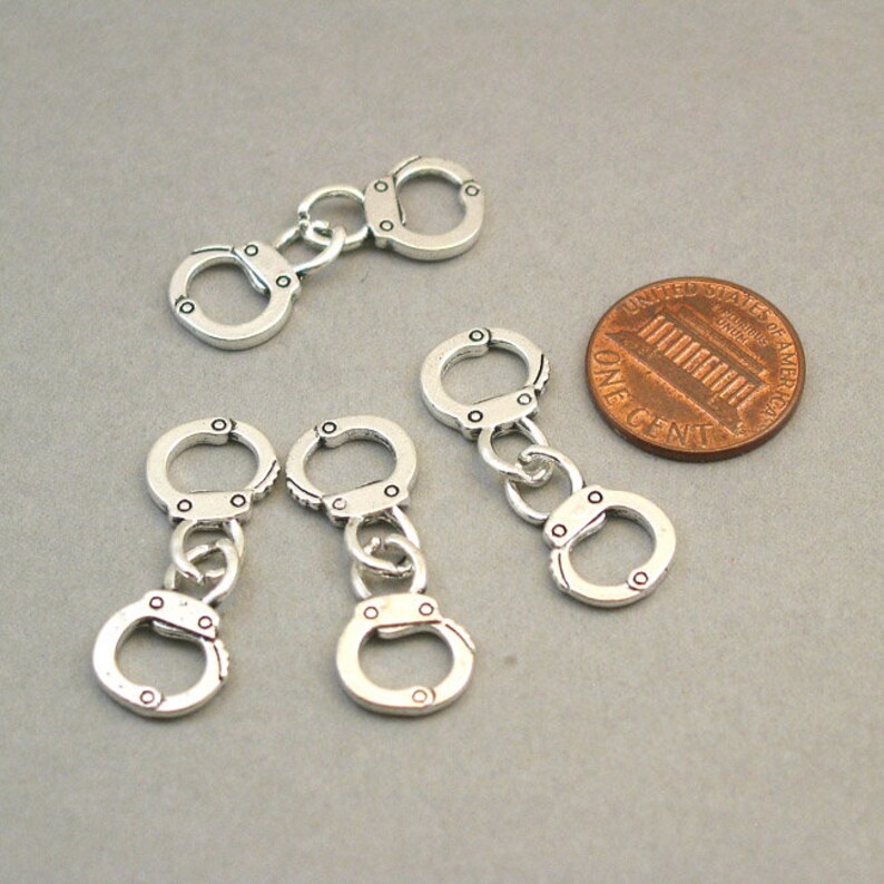 Handcuff Charm Connectors, Handcuffs Link Pendant Beads, up to 20 Pcs ...