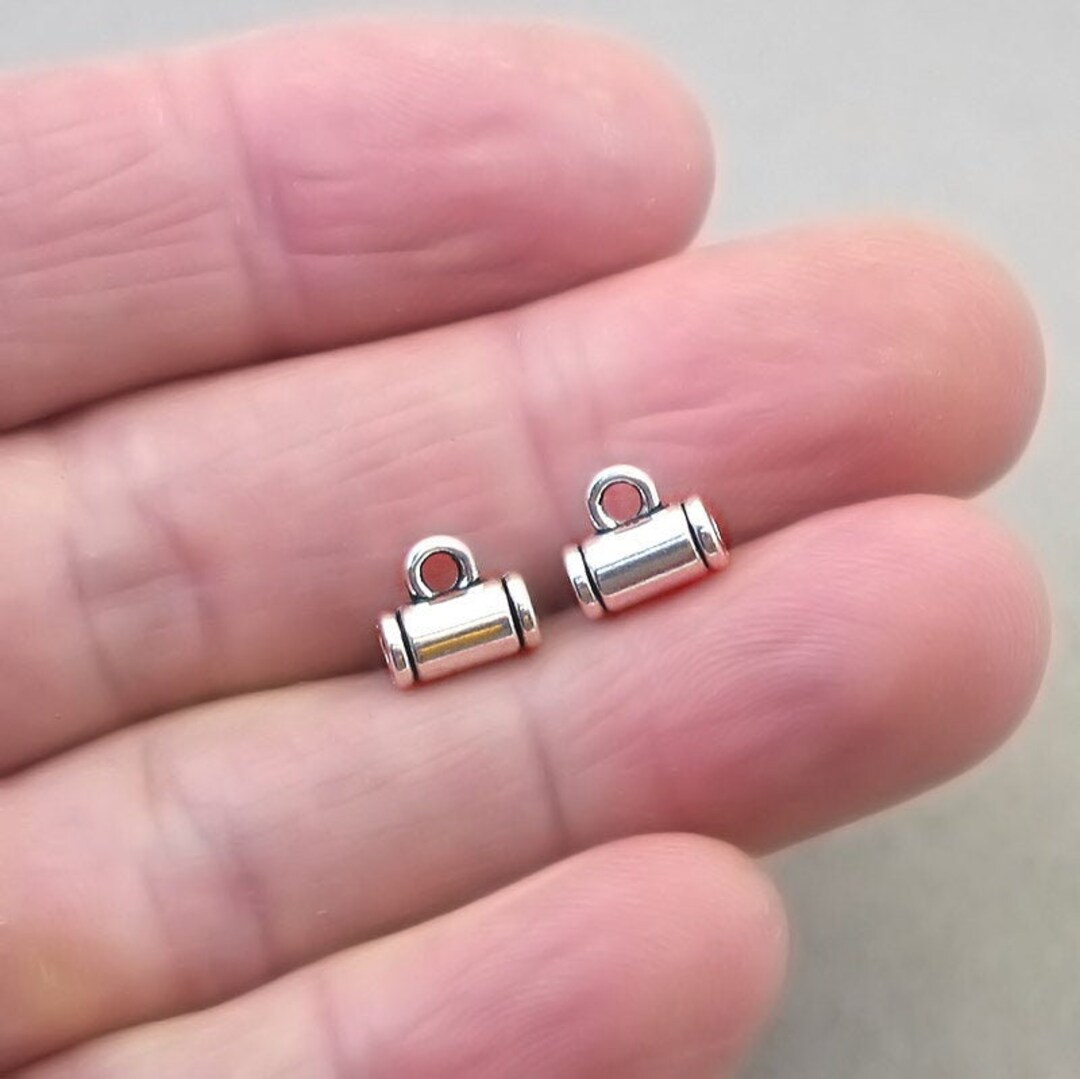 Tube Bails, Small Plain Bails, up to 80 Pcs, Antique Silver 7x8mm ...