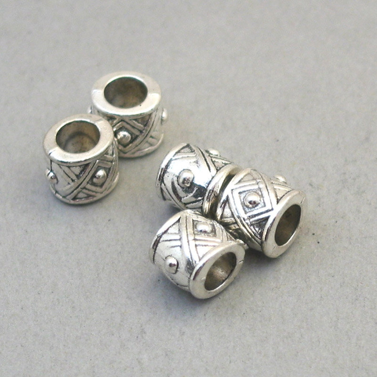Large Hole Tube Beads, Woven Pattern Large Hole Beads, up to 30 Pcs ...
