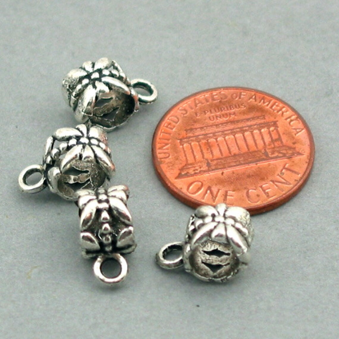 Leaf Tube Bail Flower Bail up to 16 Pcs Antique Silver - Etsy