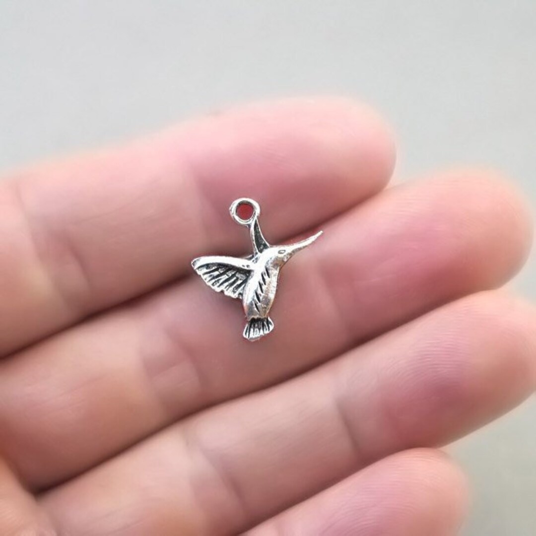Hummingbird Charms, Flying Bird Pendant Beads, up to 30 Pcs, Antique ...