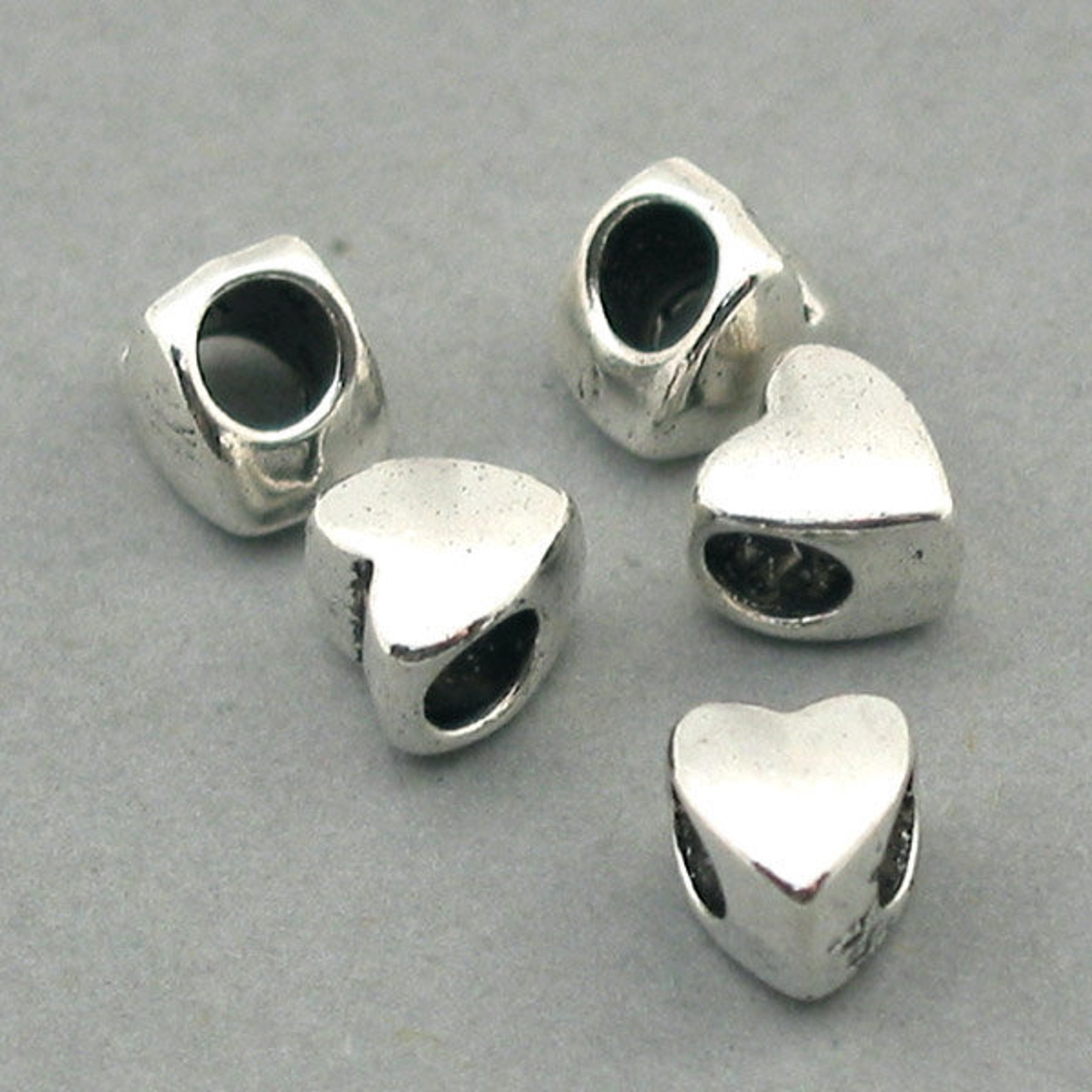 Heart Large Hole Beads, Love Large Hole Pendant Beads, up to 30 Pcs ...