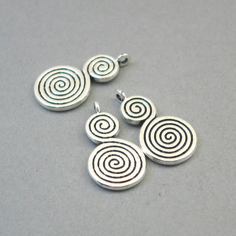 Swirl Charms Infinity Swirl Spiral Disc Pendant Beads up to - Etsy