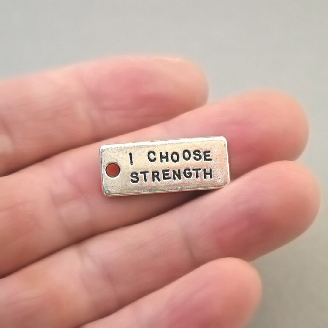 I Choose Strength Charms, Message Quote Pendant Beads, up to 30 Pcs ...