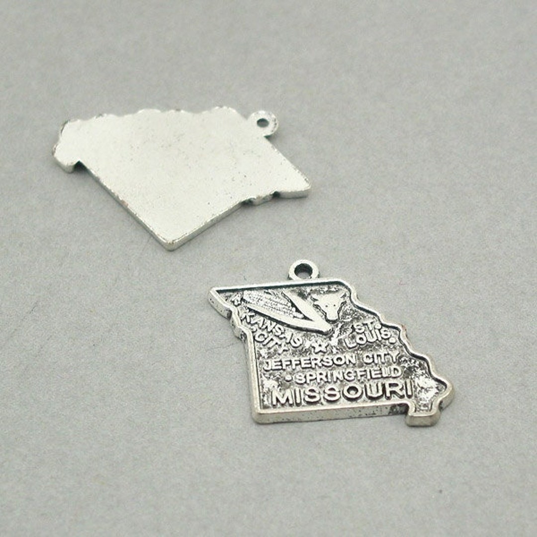 Missouri Charms, Missouri State Map Pendant Beads, up to 6 Pcs, Antique ...