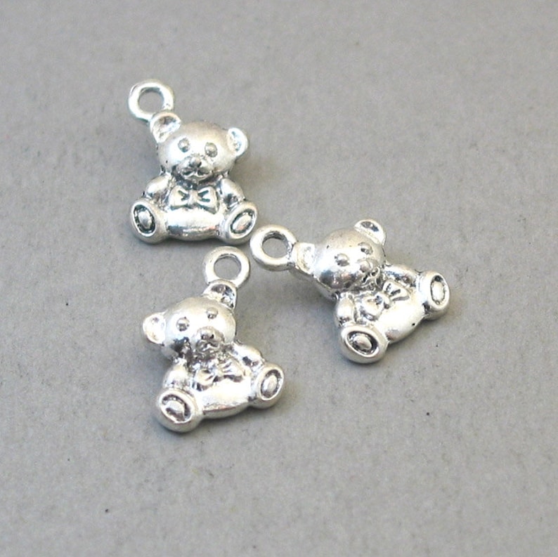 Teddy Bear Charms, Bear Toy Pendant Beads, up to 30 Pcs, Antique Silver ...