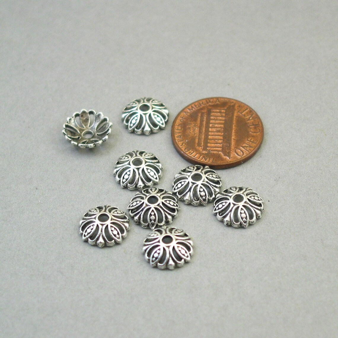 Flower Bead Caps Leaf Bead Caps up to 30 Pcs Antique Silver - Etsy