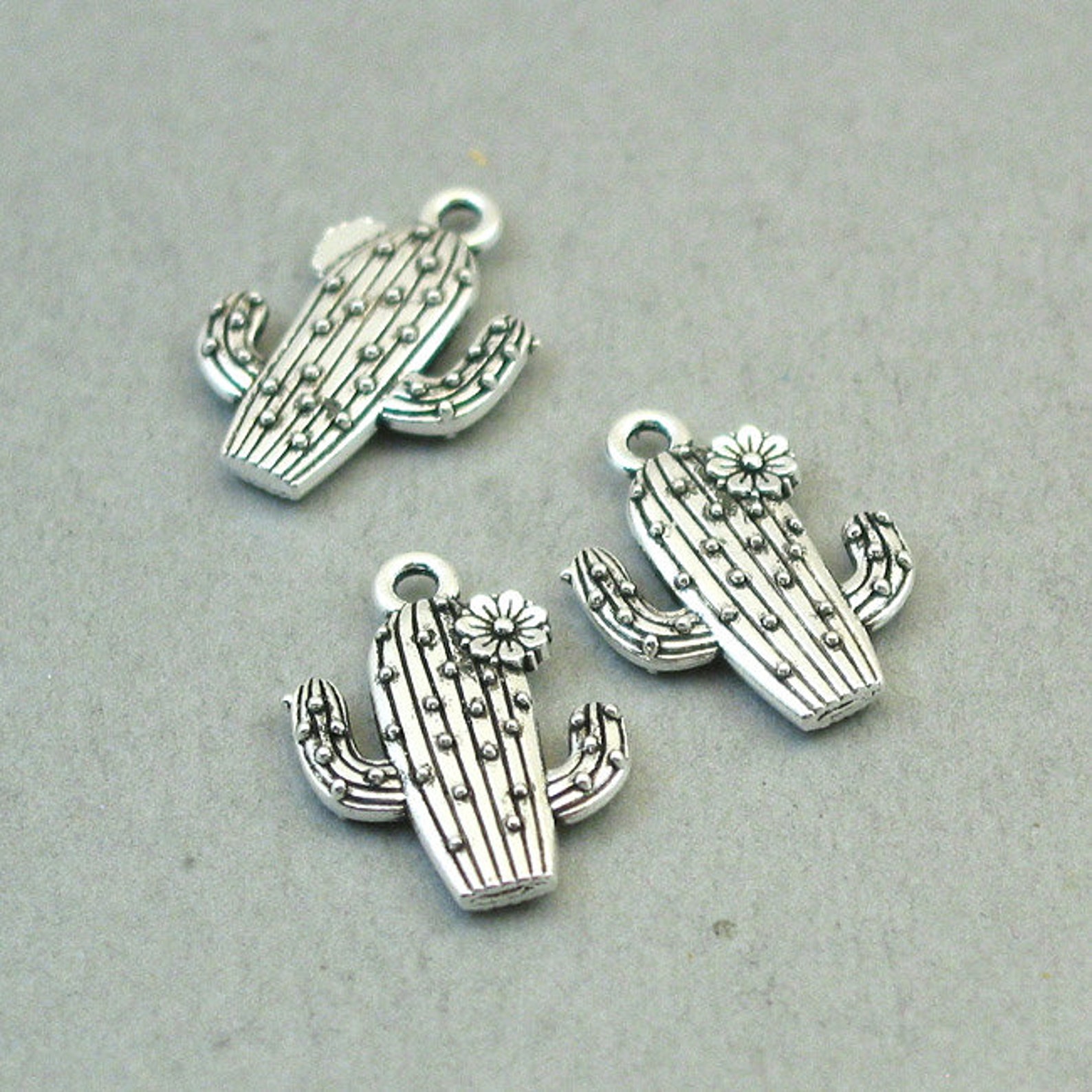 Cactus Charms, Cactus Flower Pendant Beads, up to 30 Pcs, Antique ...