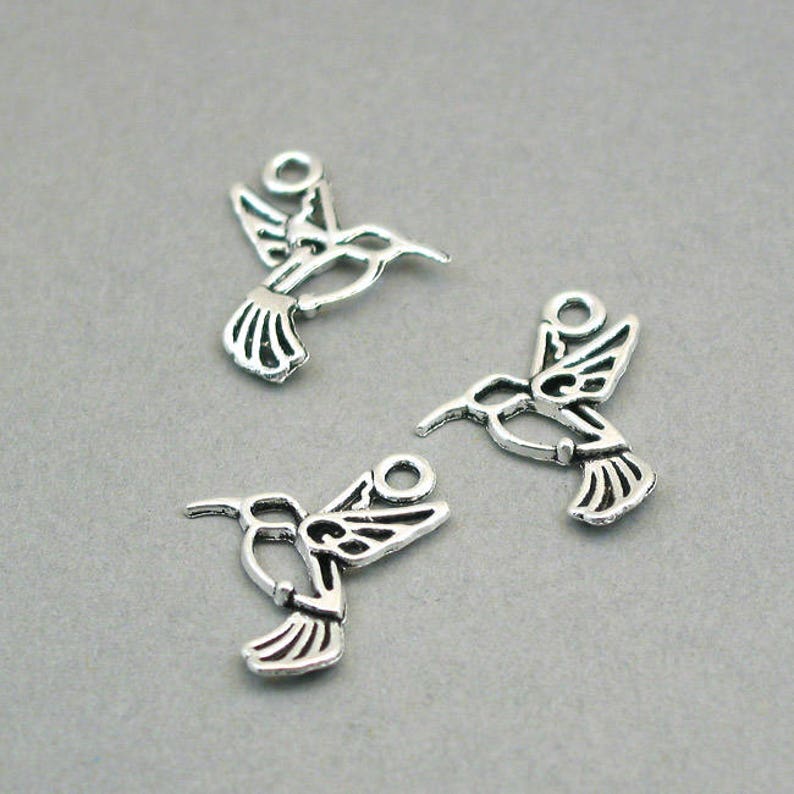 Hummingbird Charms Filigree Flying Bird Pendant Beads up to - Etsy