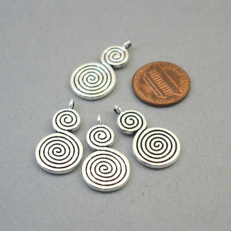 Swirl Charms Infinity Swirl Spiral Disc Pendant Beads up to - Etsy