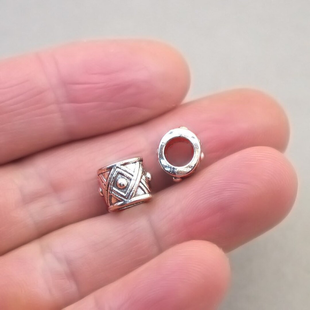 Large Hole Tube Beads, Woven Pattern Large Hole Beads, up to 30 Pcs ...