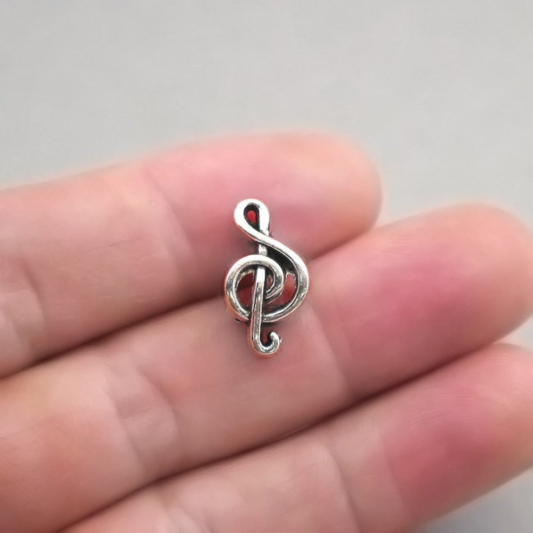 Treble Clef Large Hole Beads, Music Note Pendant Beads, up to 20 Pcs ...
