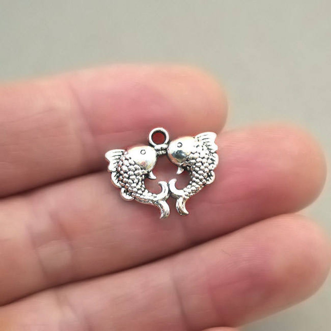 Fish Charms, Double Fish Feng Shui Pendant Beads, up to 12 Pcs, Antique ...