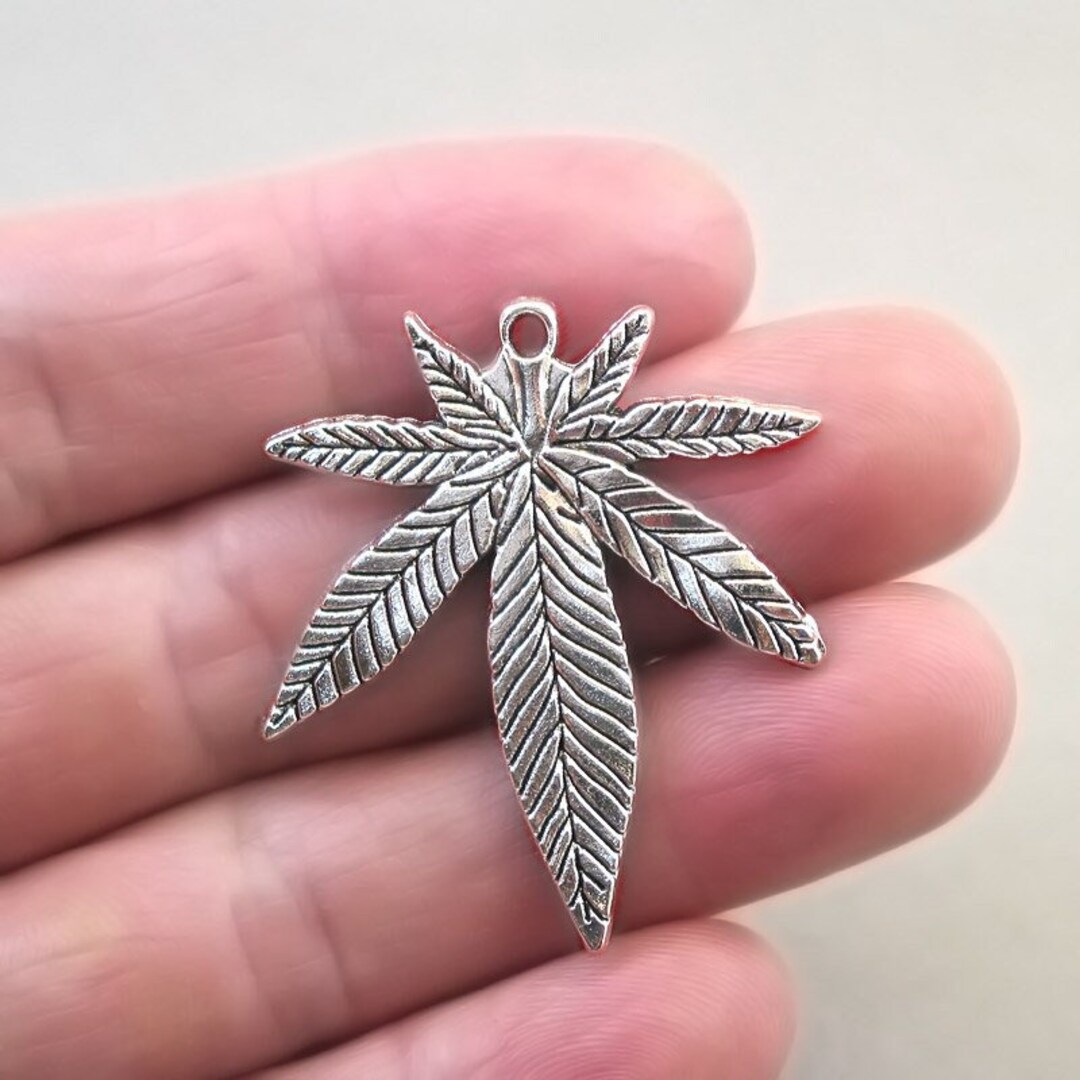 Marijuana Leaf Charms, Large Cannabis Leaf Pendant Beads, up to 10 Pcs ...