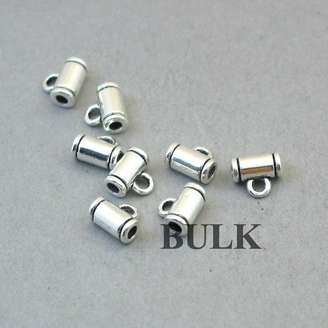 BULK 80 Tube Bails, Wholesale Small Plain Bails, Antique Silver 7x8mm ...