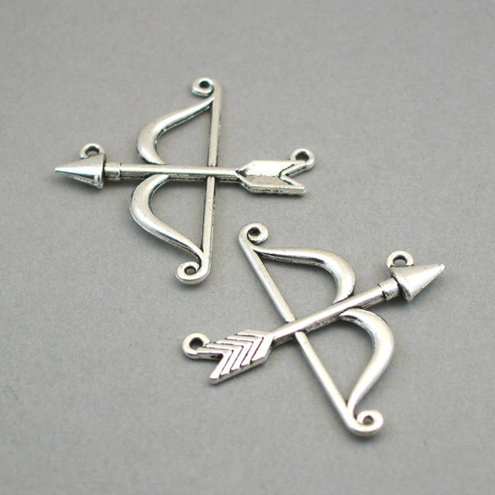 Bow and Arrow Charm Connectors, Large Bow & Arrow Link Pendant Beads ...