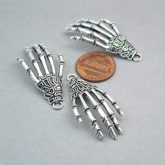 Skeleton Hand Charms, Halloween Zombie Hand Pendant Beads, up to 15 Pcs ...