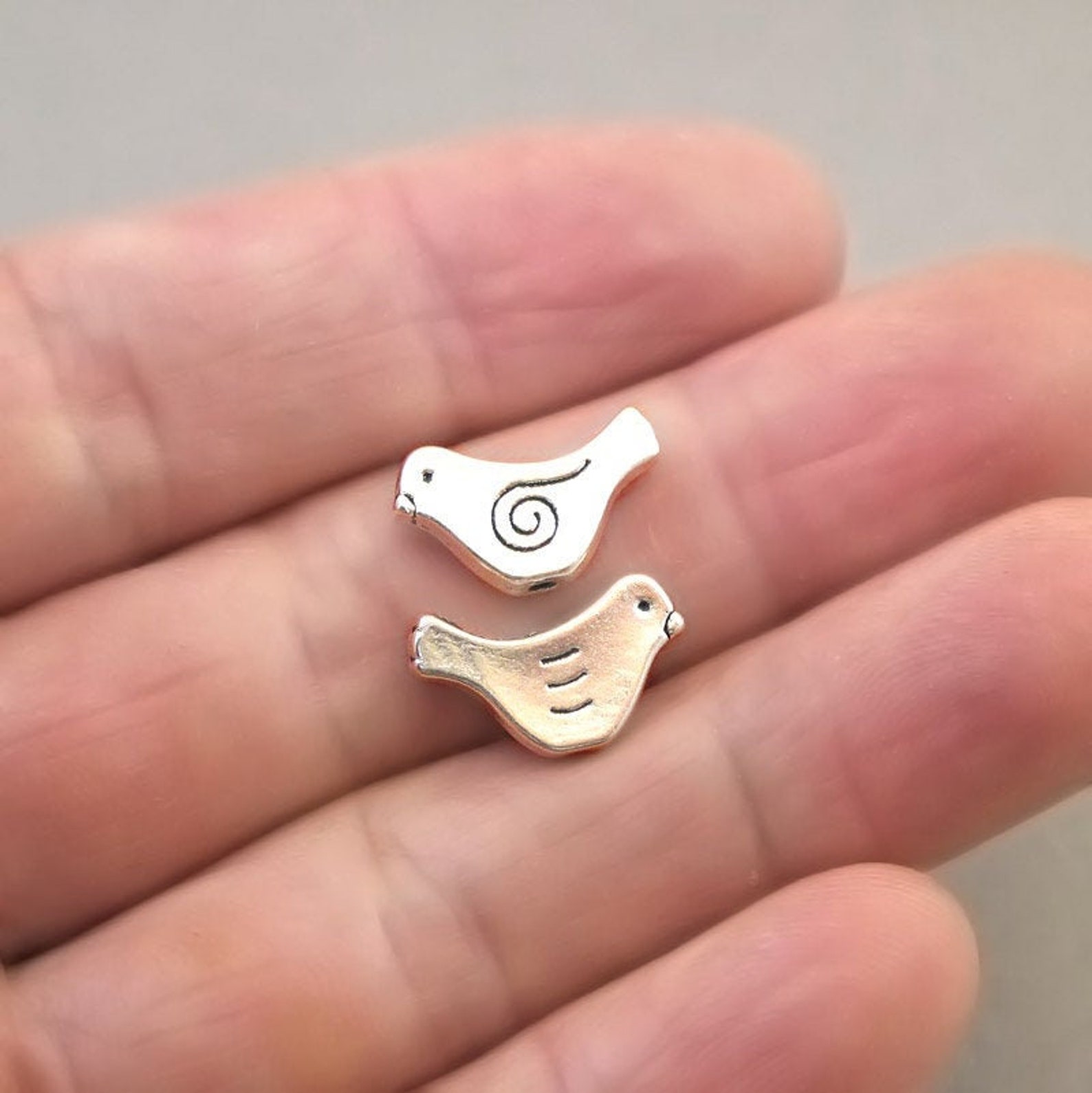 Bird Beads, Dove Pigeon Sparrow Pendant Beads, up to 40 Pcs, Antique ...