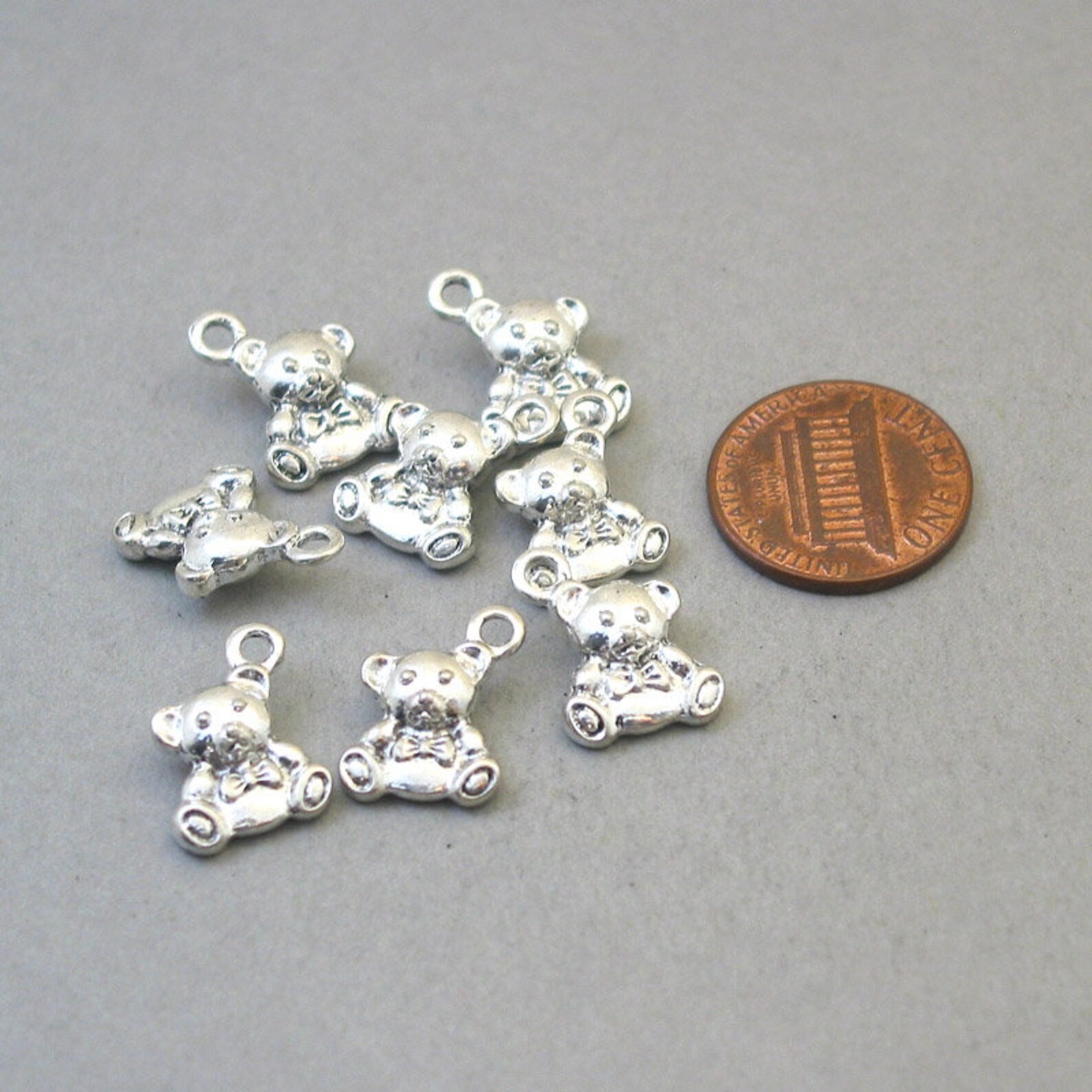 Teddy Bear Charms, Bear Toy Pendant Beads, up to 30 Pcs, Antique Silver ...