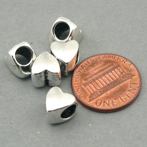 Heart Large Hole Beads, Love Large Hole Pendant Beads, up to 30 Pcs ...