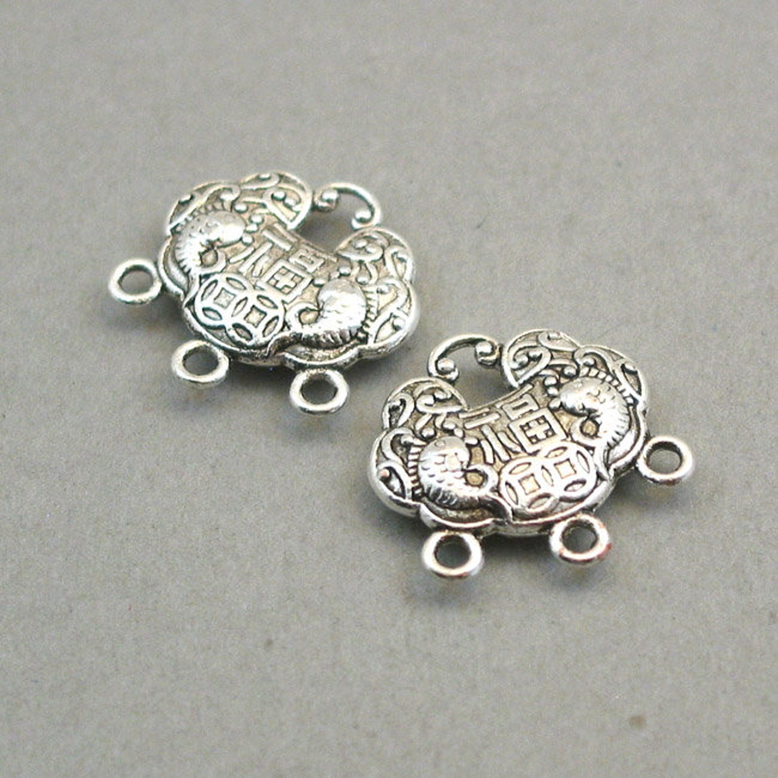 Fortune Lock Charm Connectors Feng Shui Lucky Amulet Link | Etsy