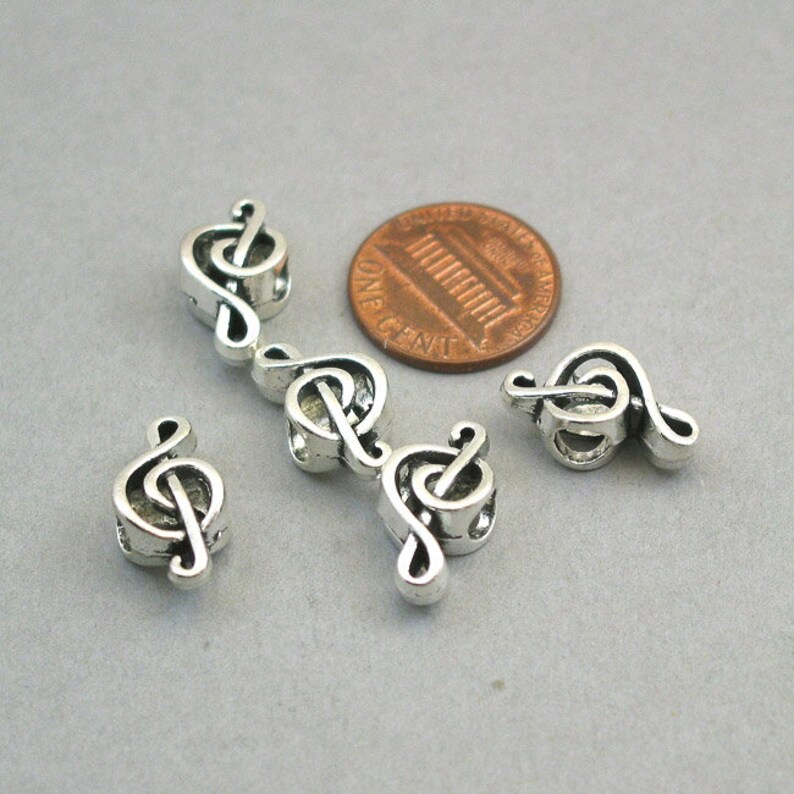 Treble Clef Large Hole Beads Music Note Pendant Beads up to - Etsy