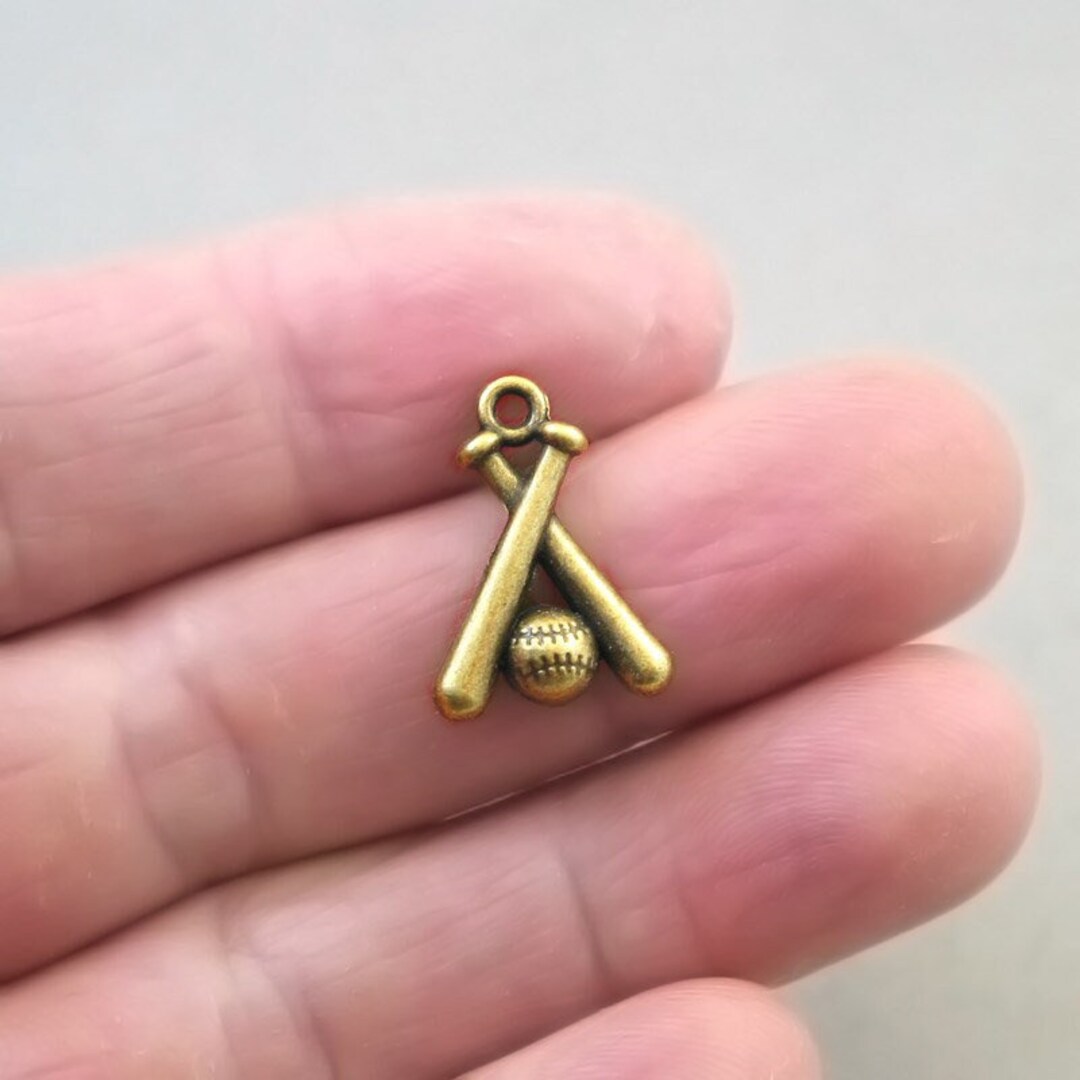 Baseball Bat Charms, Baseball Ball Pendant Beads, up to 30 Pcs, Antique ...