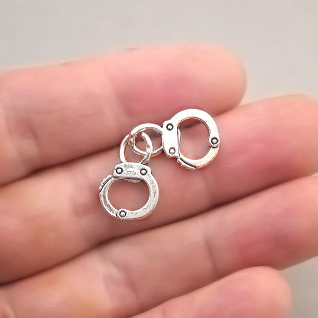 Handcuff Charm Connectors, Handcuffs Link Pendant Beads, up to 20 Pcs ...