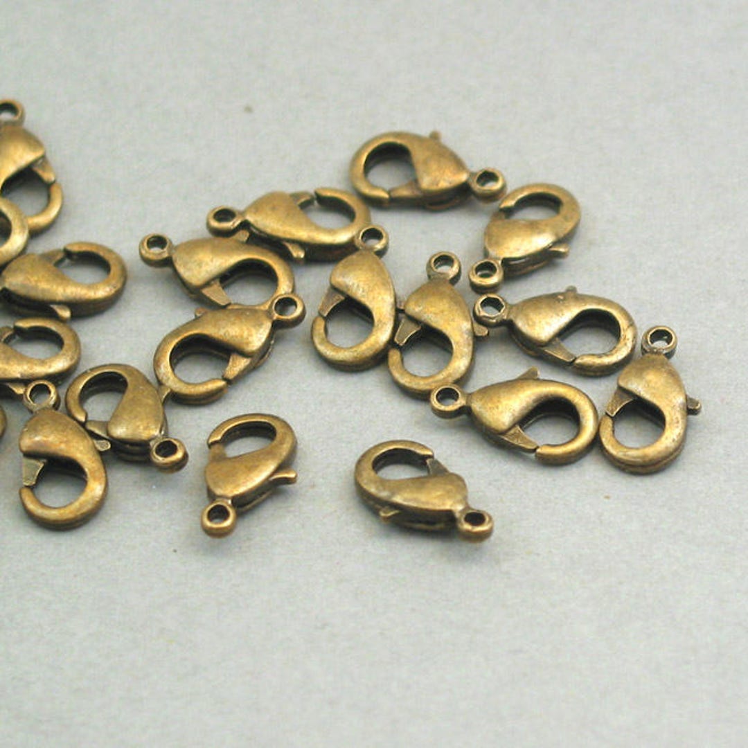 Lobster Clasp, Brass Lobster Clasp, up to 80 Pcs, Antique Bronze 7x12mm ...