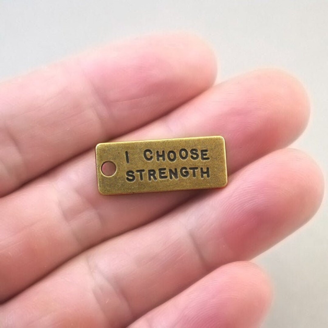 I Choose Strength Charms, Message Quote Pendant Beads, up to 30 Pcs ...