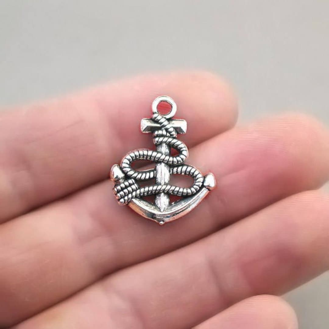 Anchor Charms, Ship Anchor Pendant Beads, up to 12 Pcs, Antique Silver ...