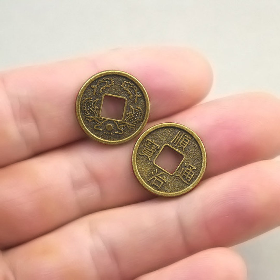 Coin Charms, Feng Shui Chinese Lucky Coin Pendant Beads, up to 30 Pcs ...