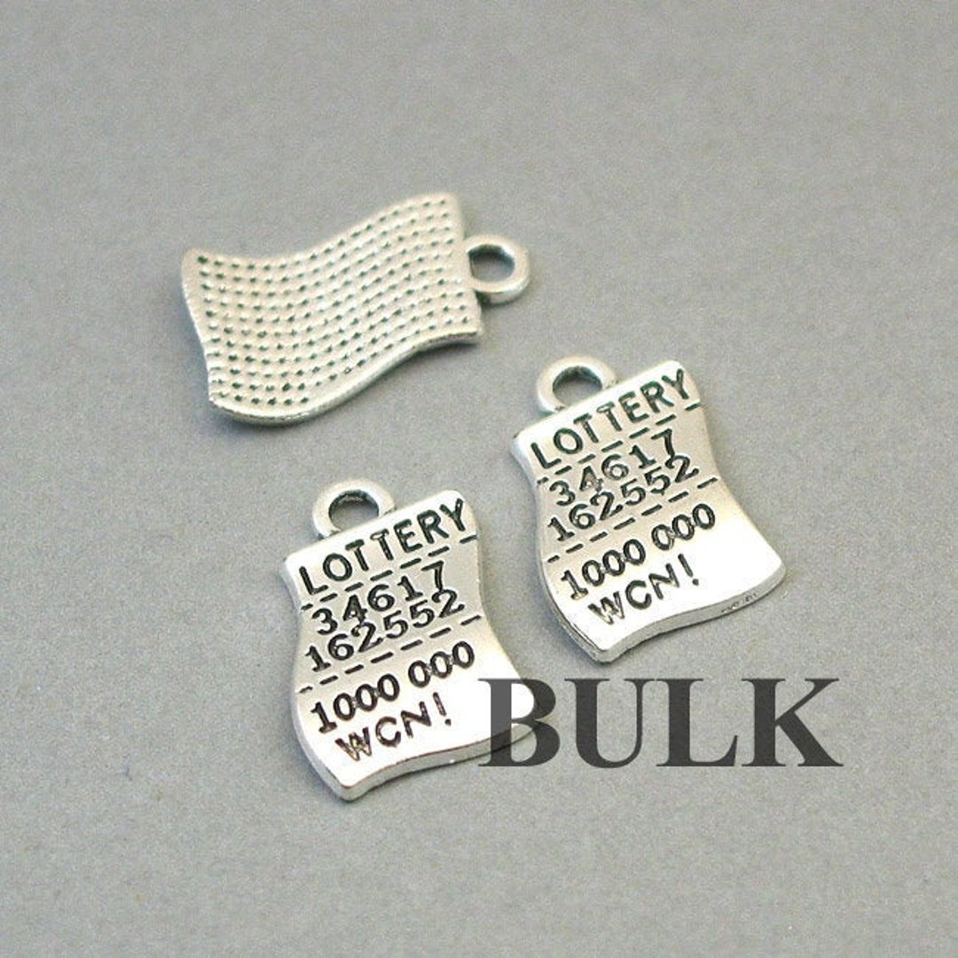 BULK 50 Lottery Ticket Charms, Wholesale Winning Lottery Ticket Pendant ...
