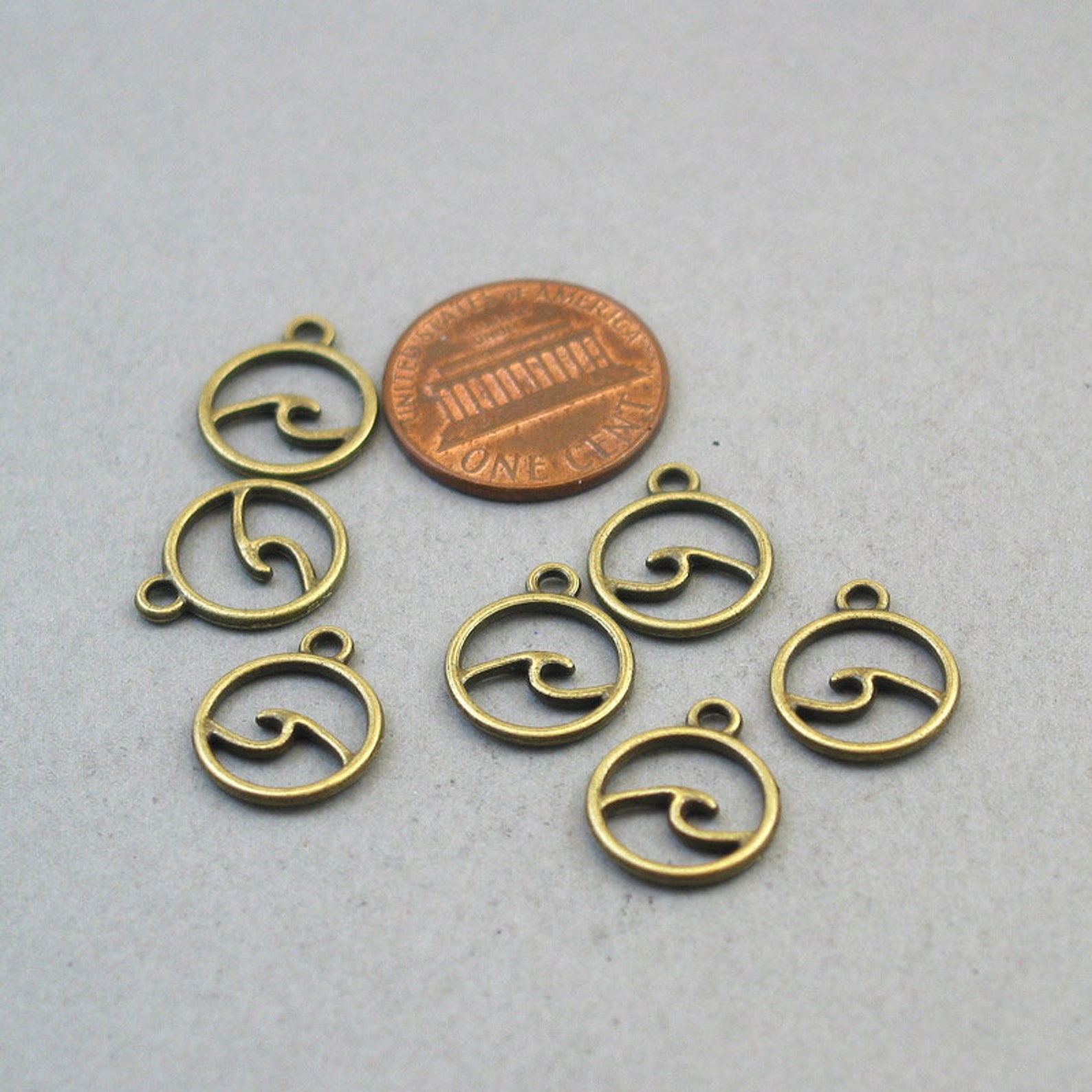 Wave Charms Surfer Beach Small Ocean Wave Pendant Beads up - Etsy