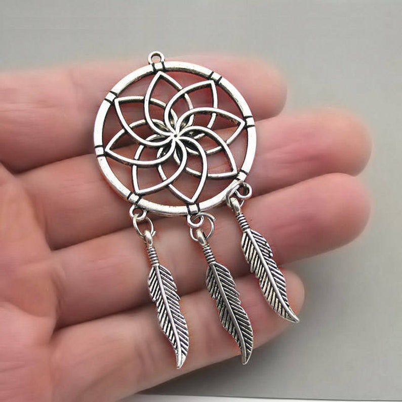 Dream Catcher Charms, Large Dream Catcher With Feather Pendant Beads ...