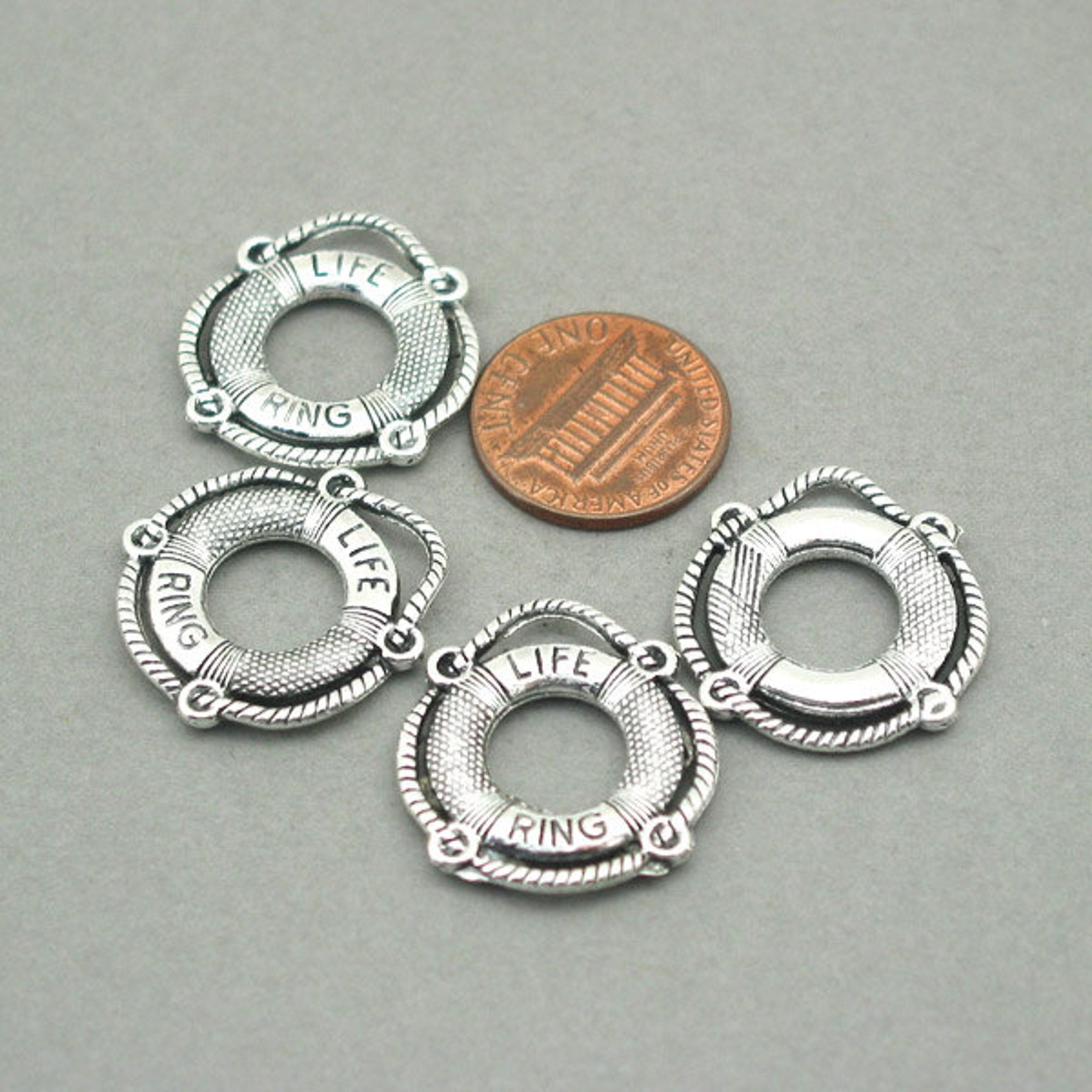 Life Ring Charms, Life Preserver Pendant Beads, up to 20 Pcs, Antique ...