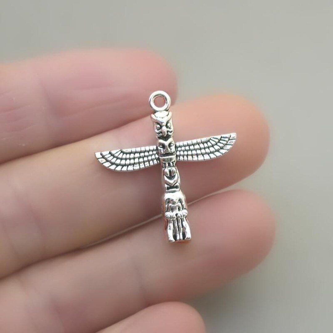 Indian Totem Pole Charms, Native American Totem Pole 3D Pendant Beads ...