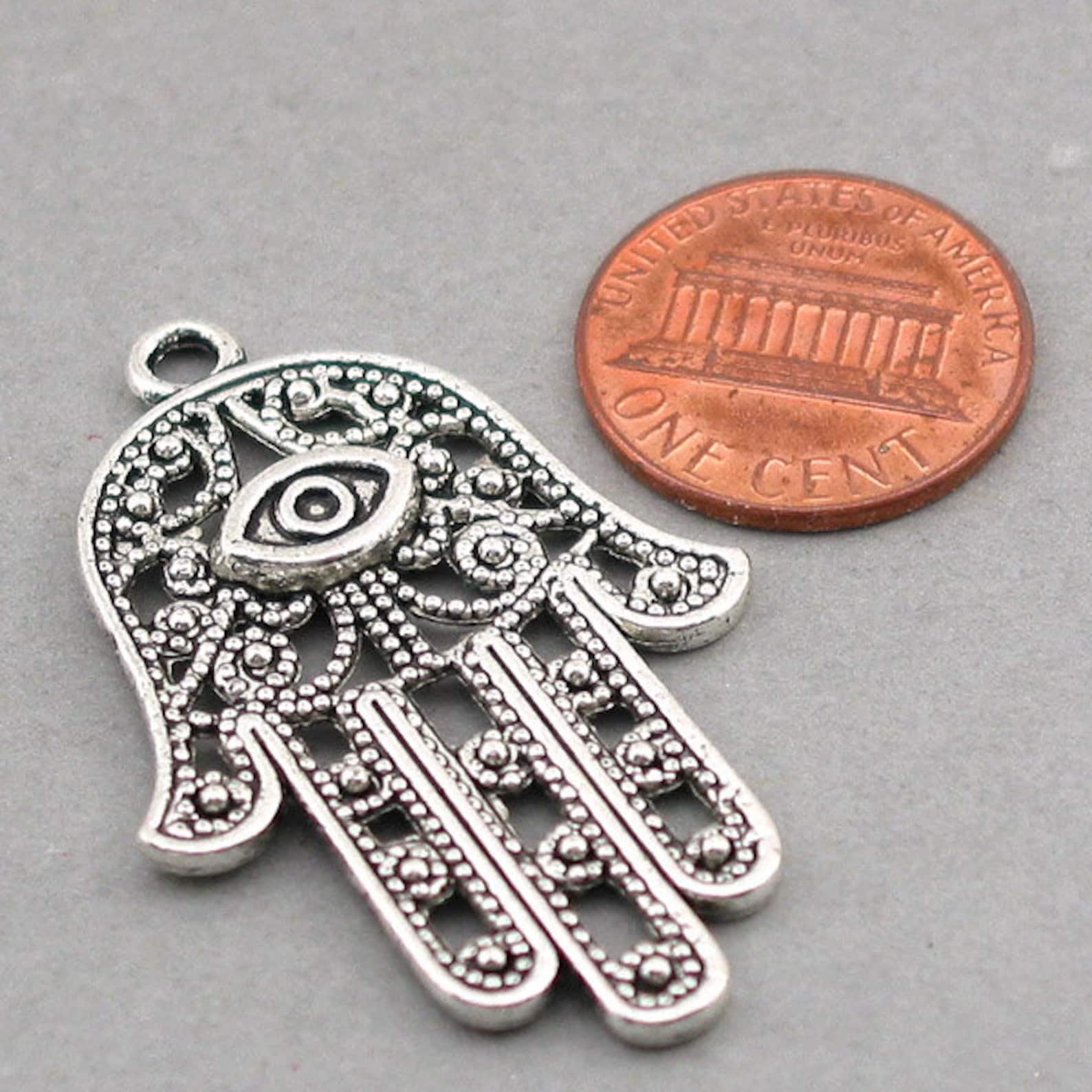 Hamsa Charms Large Hamsa Hand Pendant Beads up to 4 Pcs - Etsy