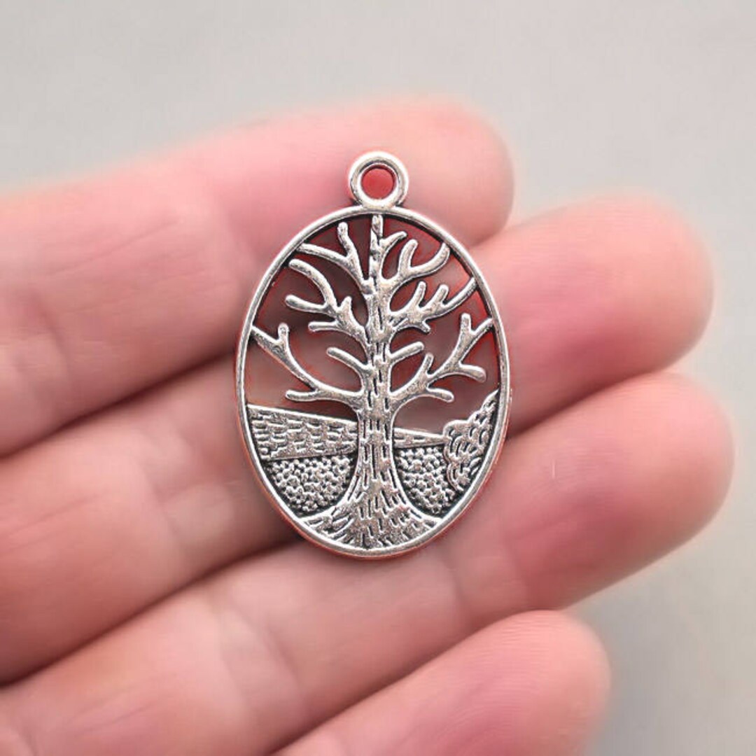 Tree Charms, Tree of Life Oval Pendant Beads, up to 6 Pcs, Antique ...